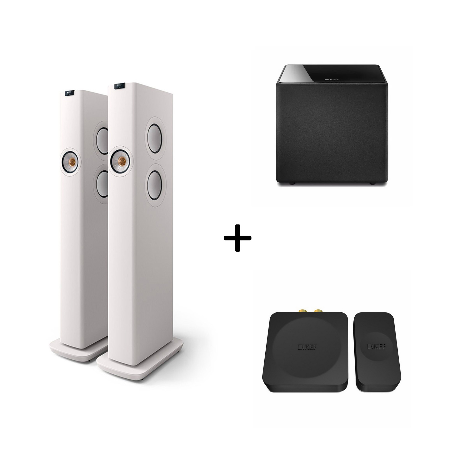 Buy kit KEF LS60 Wireless Mineral White + Kube 8B Subwoofer + KW1 Kit ...